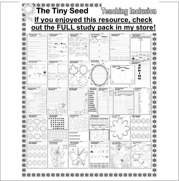 The Tiny Seed Plant Cycle Reading Quiz Test & Story Sequencing - Made ...