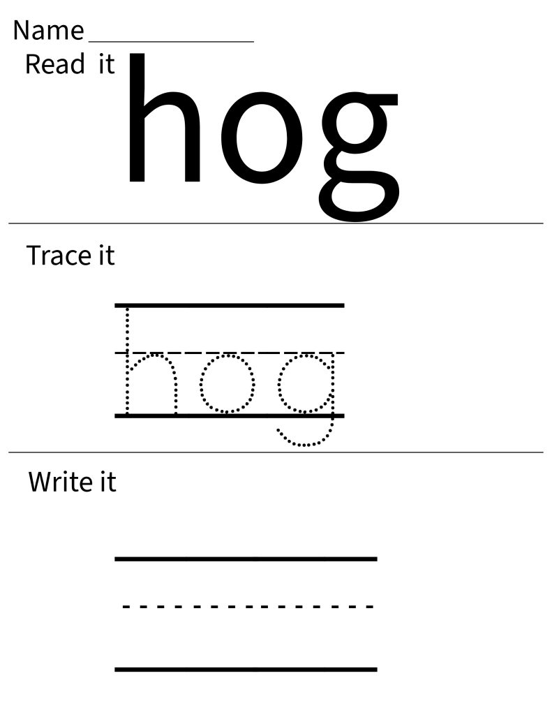 CVC words Read it, trace it ,write it | Made By Teachers