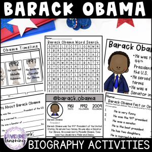 Barack Obama Biography Activities for Kindergarten, 1st Grade, & 2nd ...