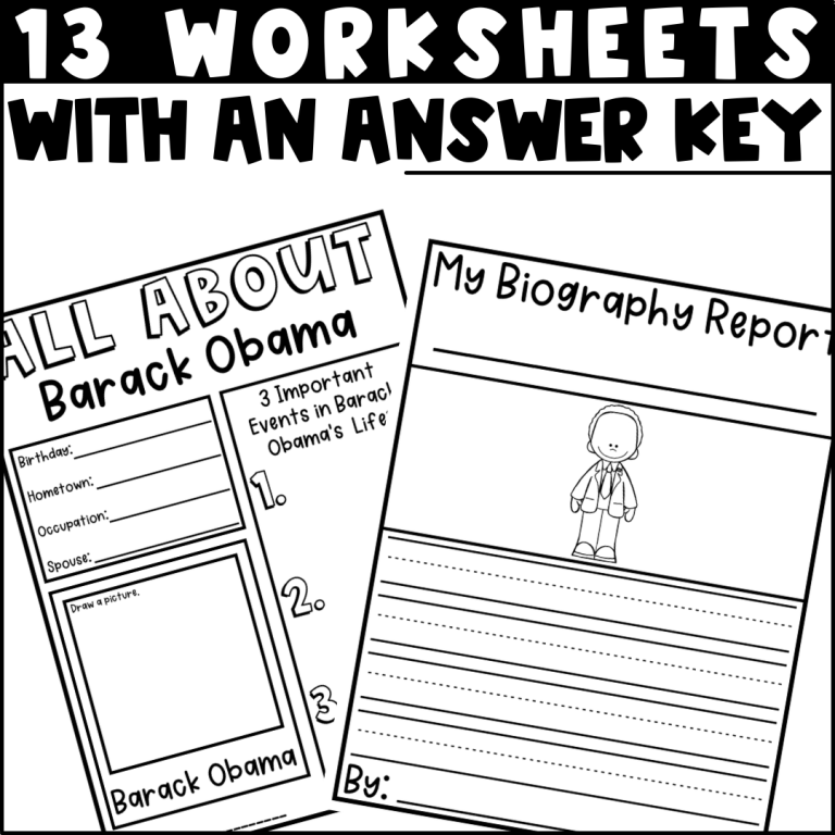 Barack Obama Biography Activities for Kindergarten, 1st Grade, & 2nd ...