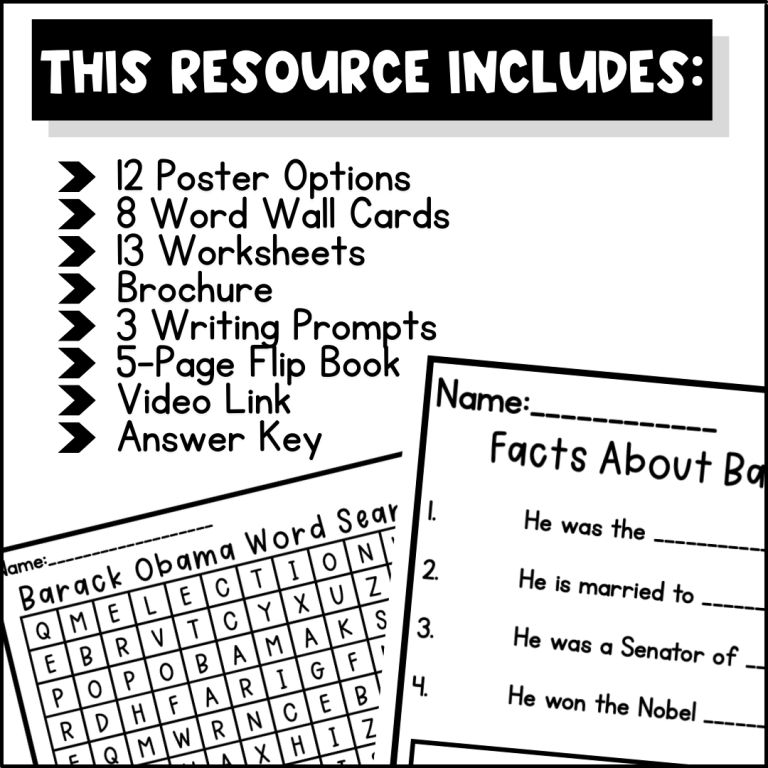 Barack Obama Biography Activities for Kindergarten, 1st Grade, & 2nd ...
