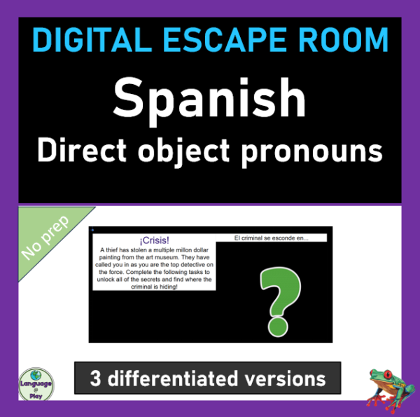 Direct Object Pronouns Spanish Pronombres Directos Digital Escape Room ...