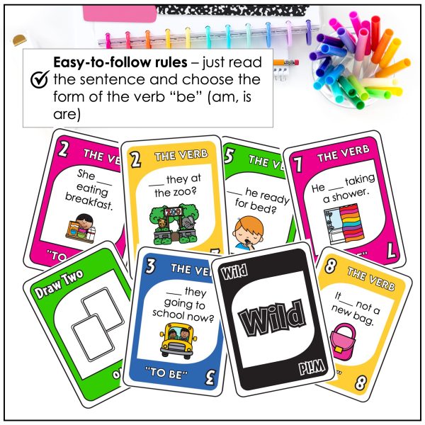 Verb To Be Card Game – Am Is Are Grammar Practice | Subject Verb ...