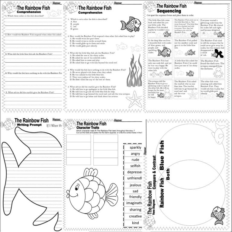 The Rainbow Fish Book Companion Reading Comprehension | Made By Teachers