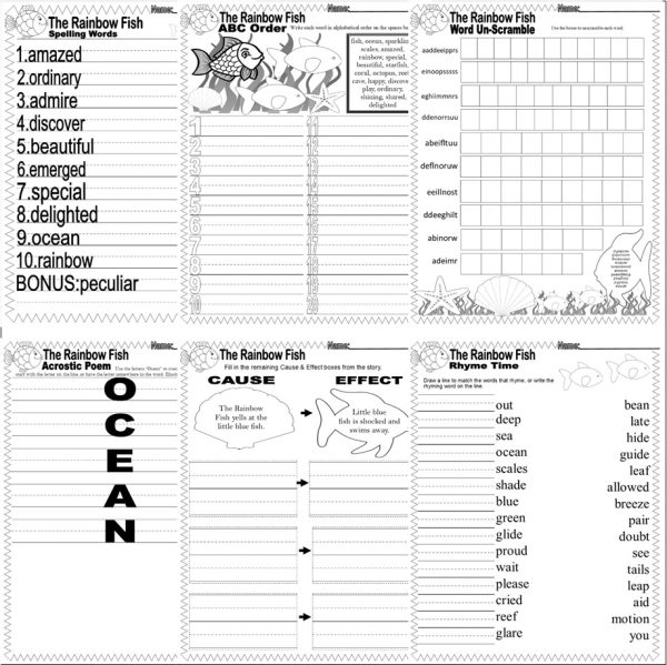 The Rainbow Fish Book Companion Reading Comprehension - Made By Teachers