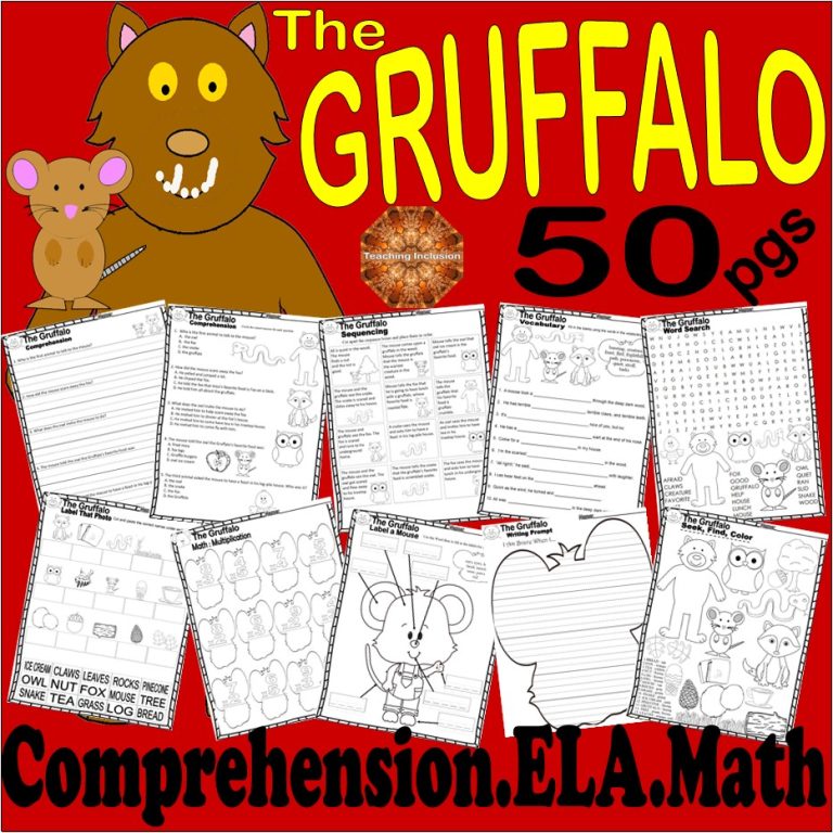 The Gruffalo Read Aloud Book Companion Reading Comprehension ELA Math ...