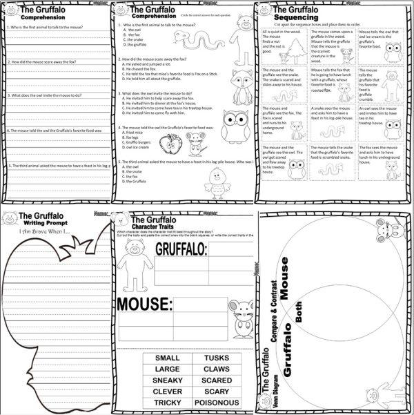 The Gruffalo Read Aloud Book Companion Reading Comprehension ELA Math ...