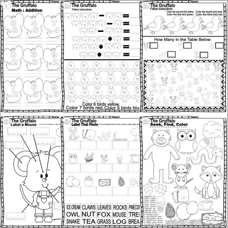 The Gruffalo Read Aloud Book Companion Reading Comprehension ELA Math ...