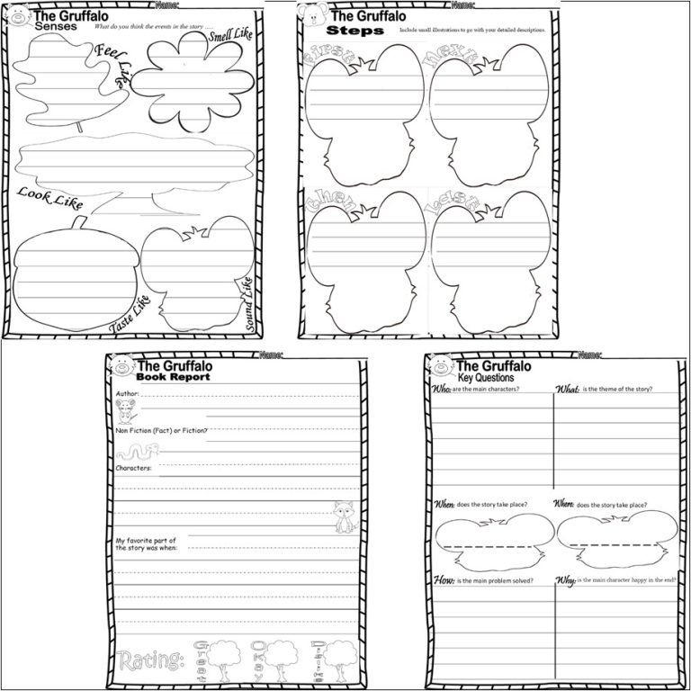The Gruffalo Read Aloud Book Companion Reading Comprehension ELA Math ...