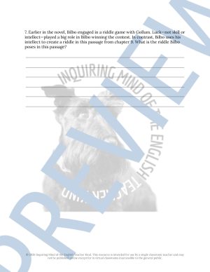 The Hobbit Chapter 9 Close Reading Analysis Worksheet | Made By Teachers