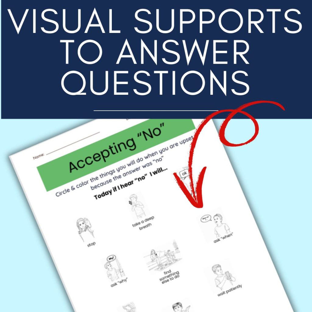 Accepting No Worksheets & Activities Autism Preschool K Social Skills ...