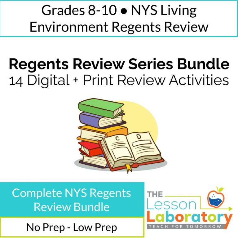 NYS Living Environment Regents Review Bundle: 9 Quizzes + Complete ...