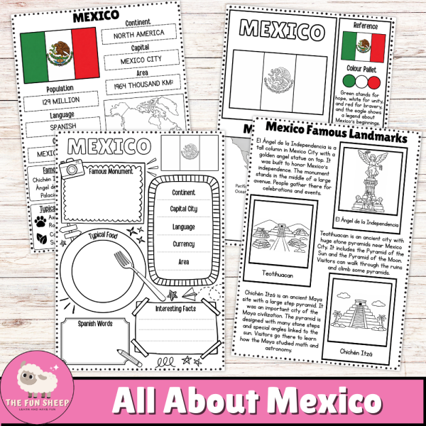 All About Mexico Country Study Worksheets Printable Geography Culture ...