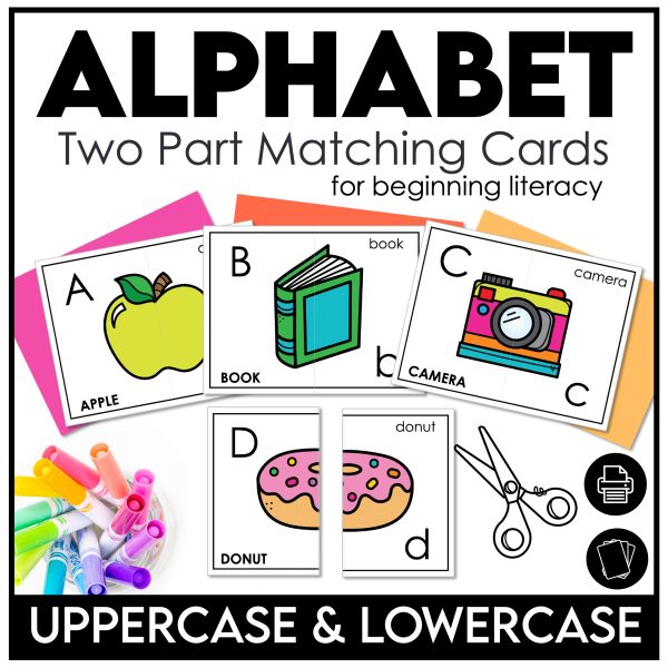 Alphabet Letter Recognition Matching Cards - Uppercase & Lowercase ...