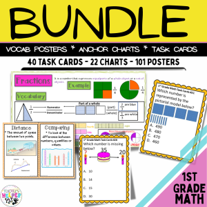 1st Grade BUNDLE All Math Units | Virtual | Vocab | Anchor Charts ...
