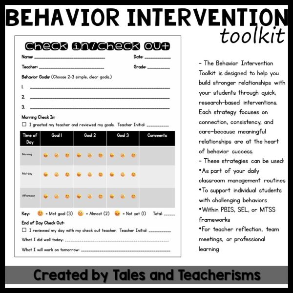Behavior Intervention Toolkit: SEL and Behavior Strategies for Tier 1 ...