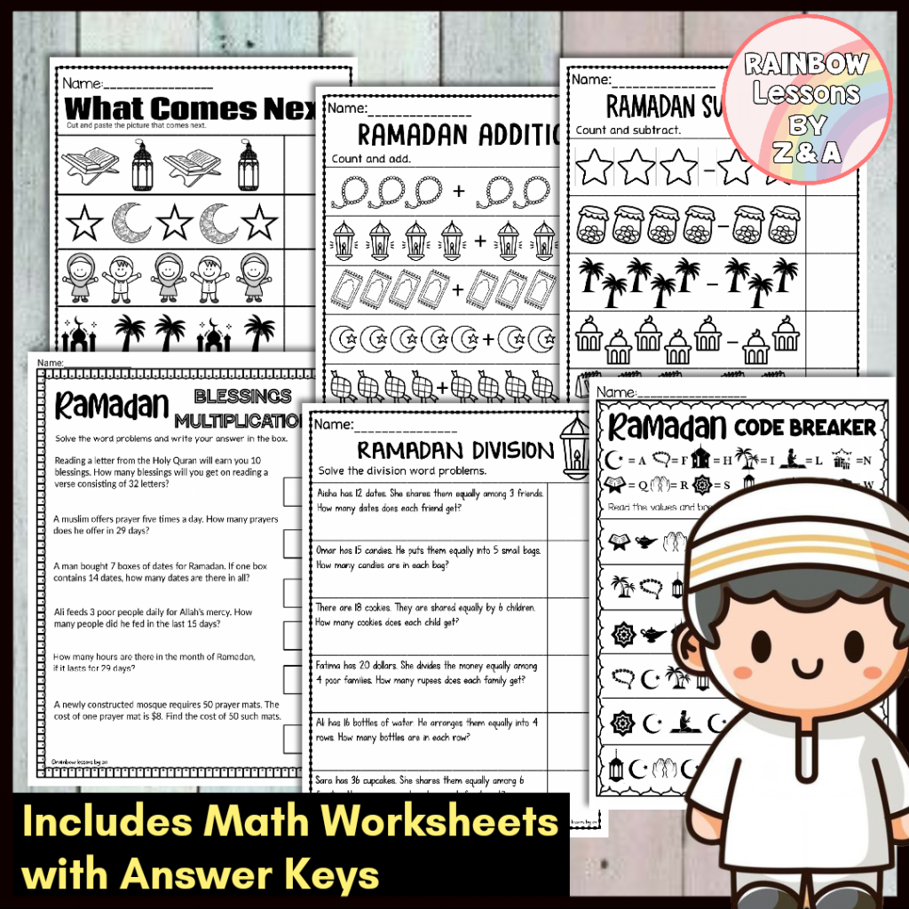 Ramadan Activities | Ramadan Worksheets | Math and Literacy Centers ...