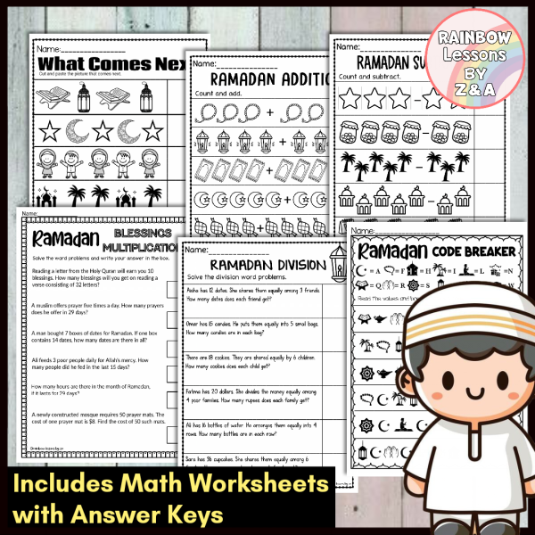 Ramadan Activities | Ramadan Worksheets | Math and Literacy Centers ...