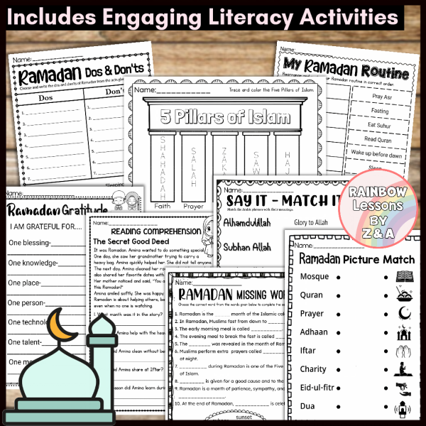 Ramadan Activities | Ramadan Worksheets | Math and Literacy Centers ...