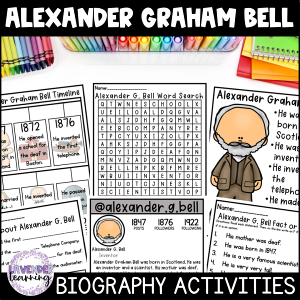 Alexander Graham Bell Biography Activities, Flip Book, & Report ...