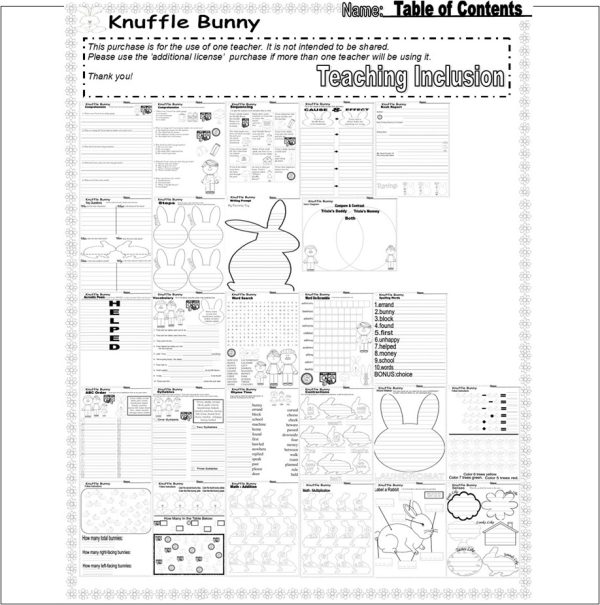 Knuffle Bunny Read Aloud Book Companion Reading Comprehension ELA ...