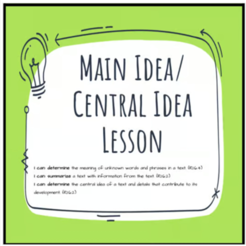 ELA StudySync 6th Grade: Main Idea Virtual Lesson & Google Slides ...