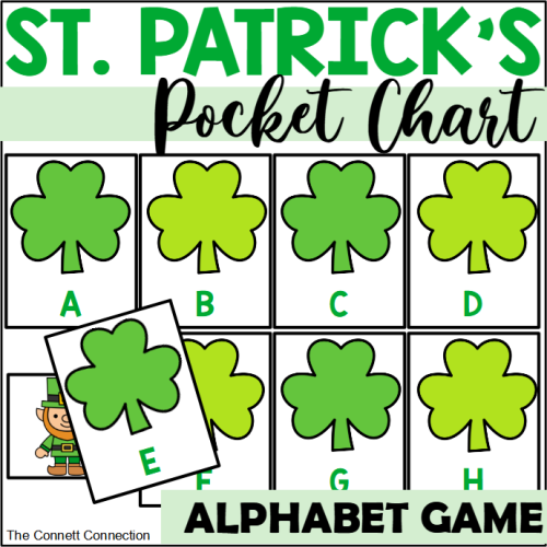 St. Patrick's Day Alphabet Pocket Chart Hide and Seek Game for Circle ...