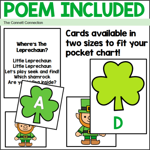St. Patrick's Day Alphabet Pocket Chart Hide and Seek Game for Circle ...