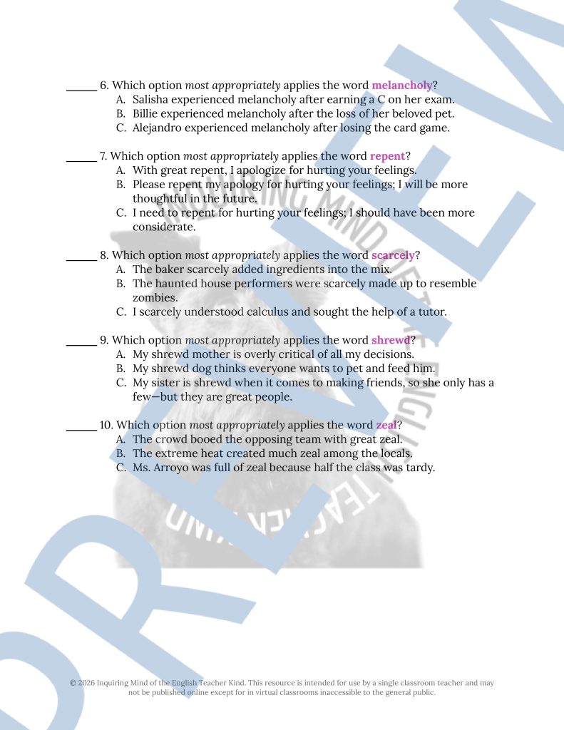 Much Ado About Nothing Act 2 Vocabulary Games | Crossword Puzzle | Word ...