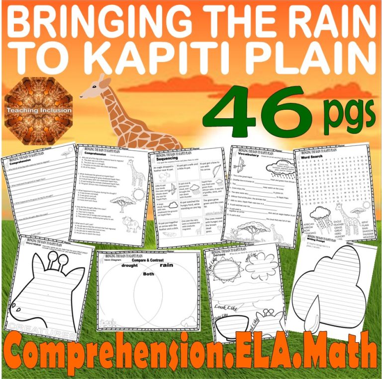 Bringing the Rain to Kapiti Plain Book Companion Reading Comprehension ...