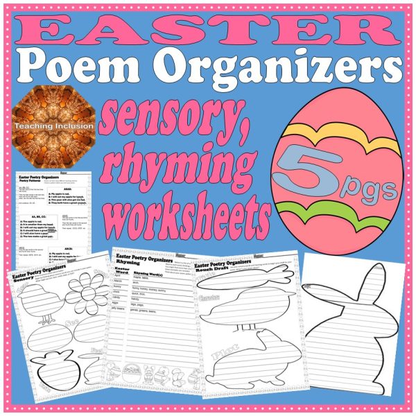 Easter Poem Graphic Organizers Writing Template Rhyming Poetry March ...