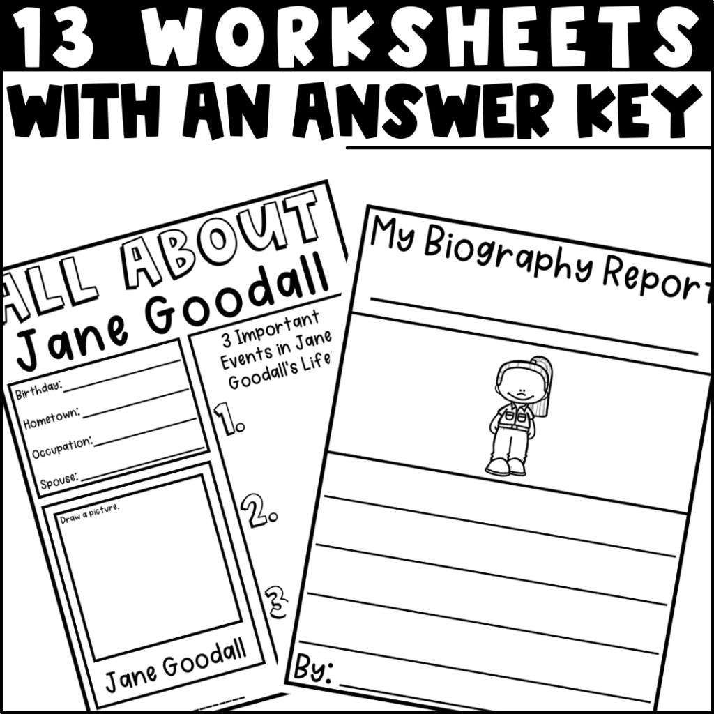 Jane Goodall Biography Activity Women's History Month Worksheet in ...