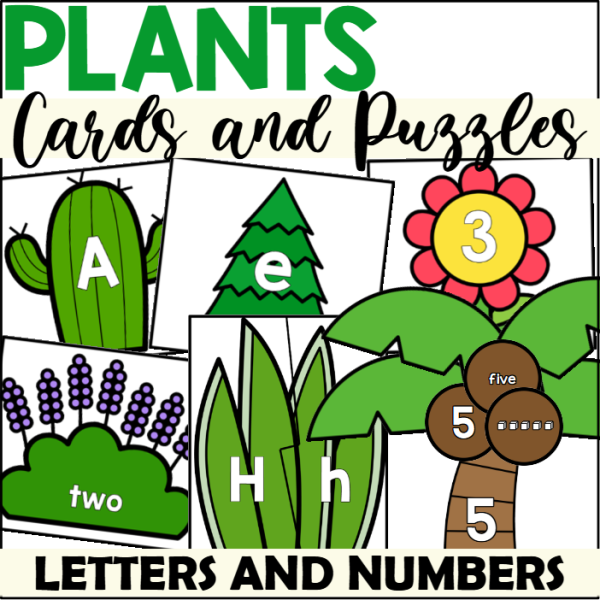 Plants Alphabet and Number Flash Cards and Puzzles | Made By Teachers