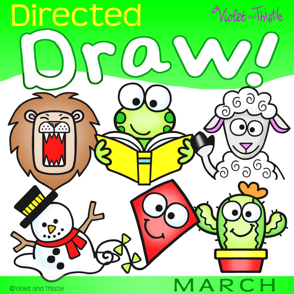 Directed Drawing Spring March Melting Snowman Lion Lamb Kite Frog Learn ...