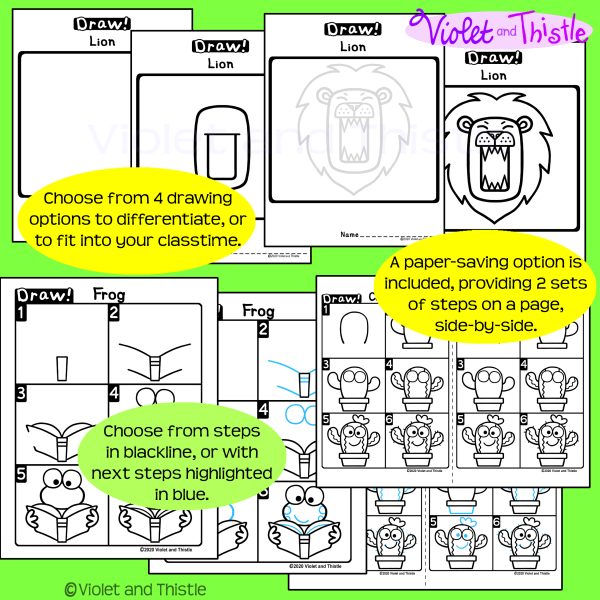 Directed Drawing Spring March Melting Snowman Lion Lamb Kite Frog Learn ...