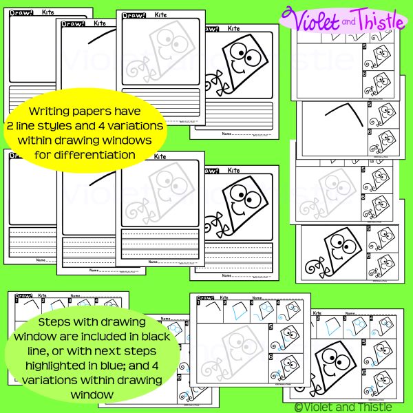 Directed Drawing Spring March Melting Snowman Lion Lamb Kite Frog Learn ...