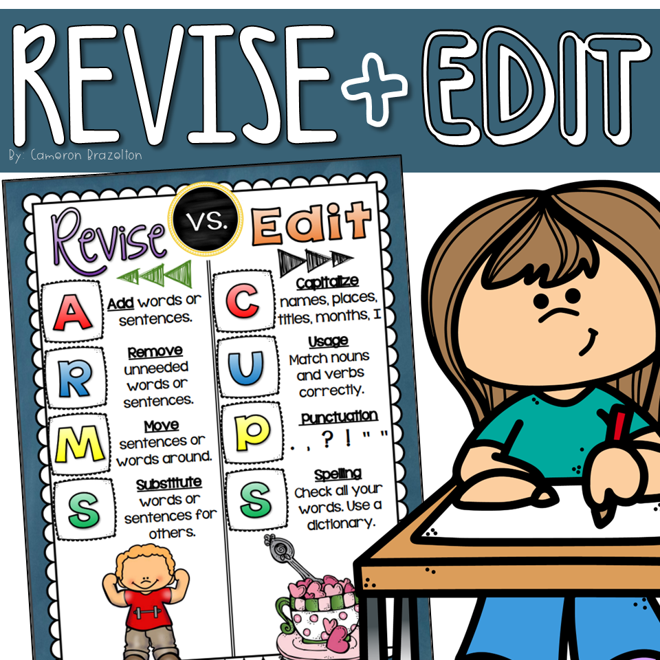 ARMS & CUPS Writing Strategy Poster | Revising and Editing Reference ...