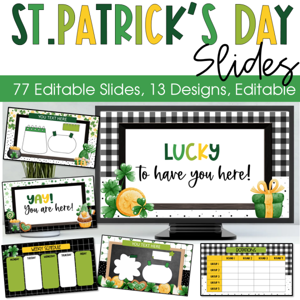 St Patricks Day Slides Template Editable March Morning Meeting Daily ...