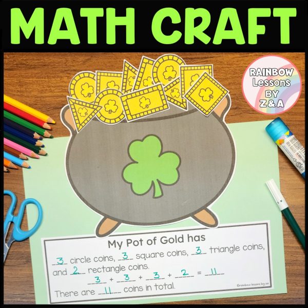 St Patricks Day Math Craft Kindergarten | Math Centers Activity | Pot ...