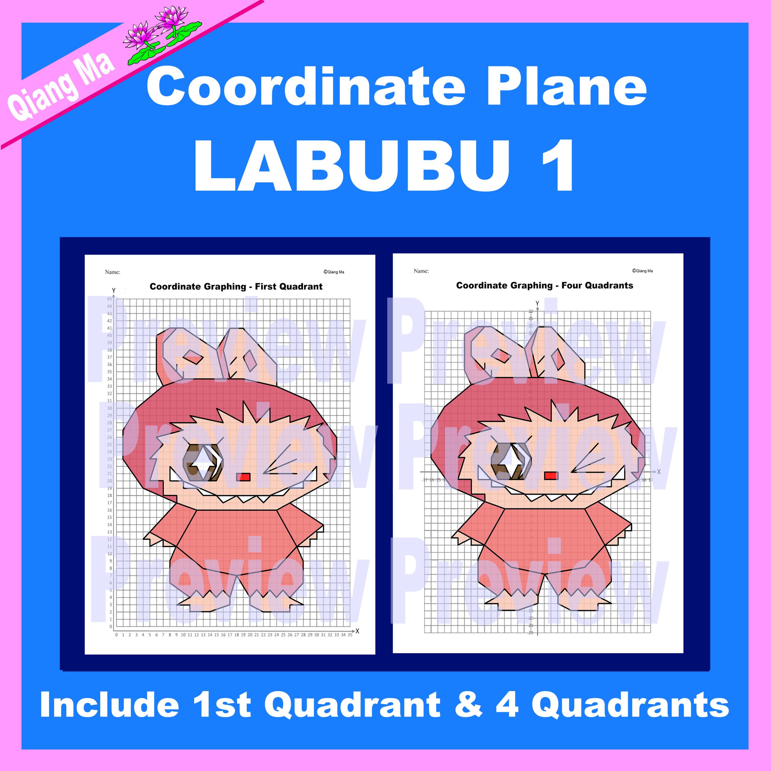 Cartoon Character Coordinate Plane Graphing Picture: LABUBU 8 - Made By ...