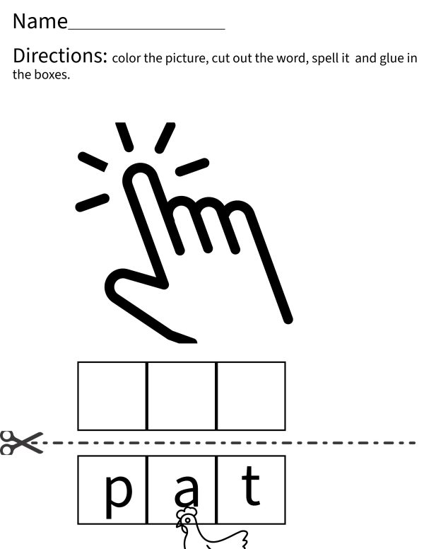CVC Color, Cut, Spell & Glue – Hands-On Word Building Activity set 3 ...