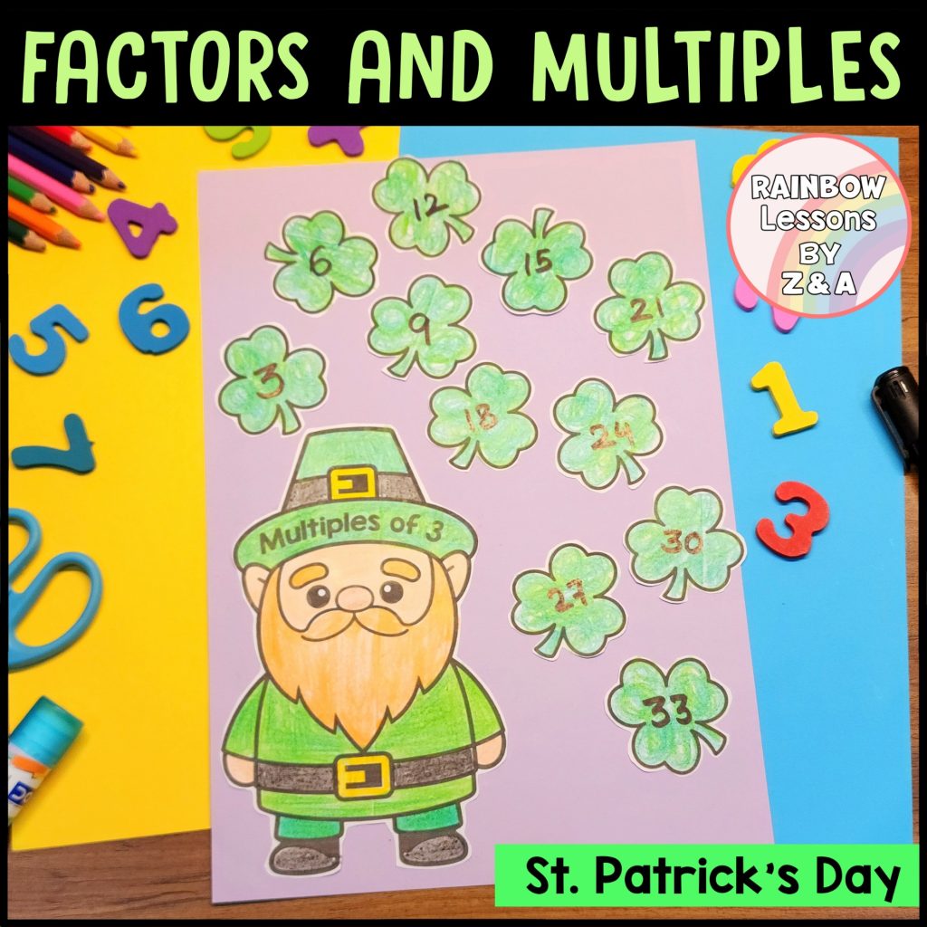 St Patricks Day Math Craft | Factors and Multiples Game | Math Centers ...