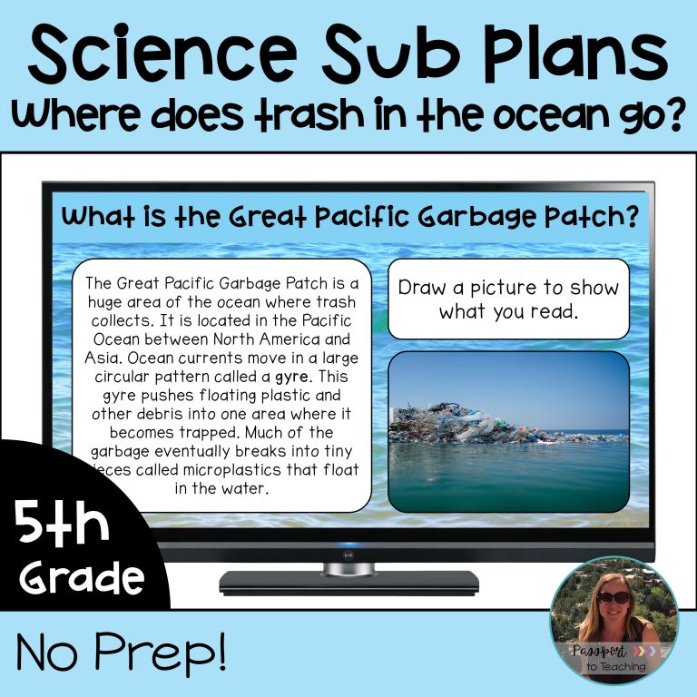 No Prep 5th Grade Science Sub Plans - Pacific Garbage Patch - NGSS ...