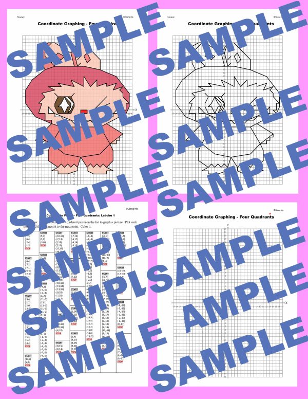 Cartoon Character Coordinate Plane Graphing Picture: LABUBU 1 | Made By ...