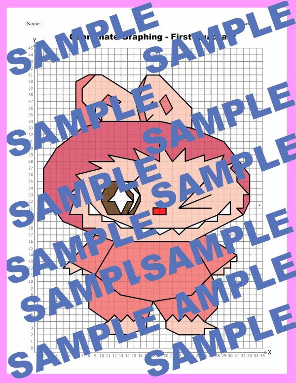 Cartoon Character Coordinate Plane Graphing Picture: LABUBU 1 | Made By ...