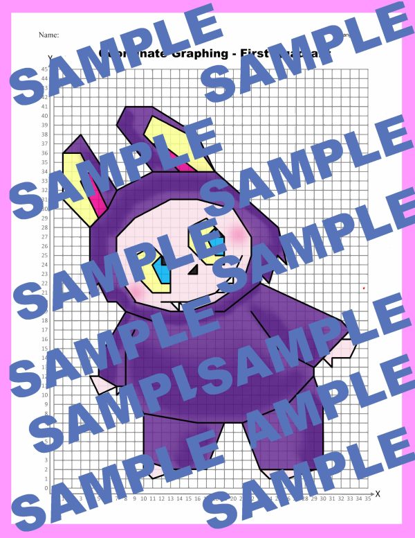 Cartoon Character Coordinate Plane Graphing Picture: LABUBU 7 | Made By ...