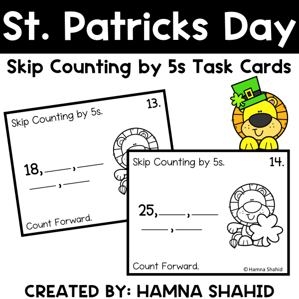 St. Patrick's Day Task Cards | St. Patrick's Day Skip Counting By 5s ...