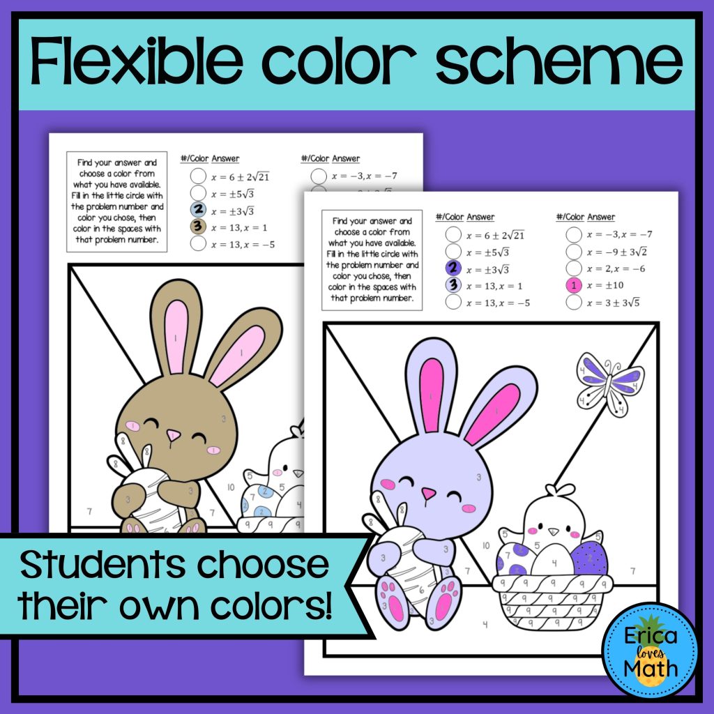 Solving Quadratic Equations by Square Roots Color by Number Activity ...