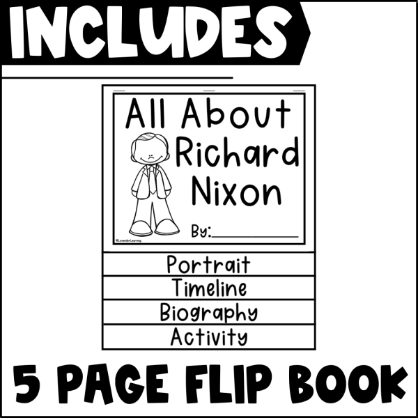 Richard Nixon Biography Activities, Worksheets, Flip Book - Presidents ...