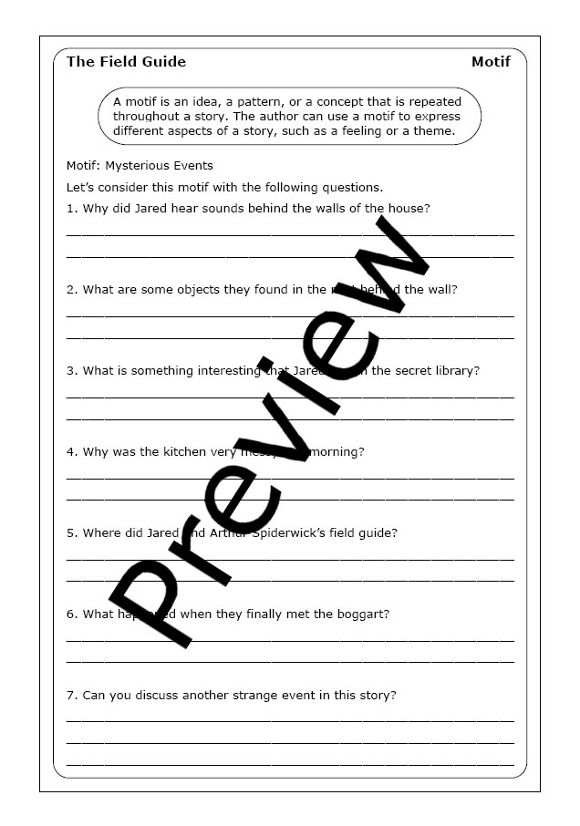 The Spiderwick Chronicles (Book #1 to #5): A Bundle of Worksheets ...